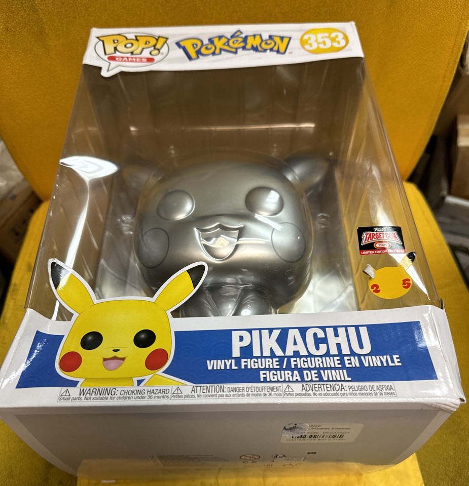 Funko Pop Vinyl Jumbo 10 in Pokémon Pikachu Silver, Jumbo New/Damaged ...