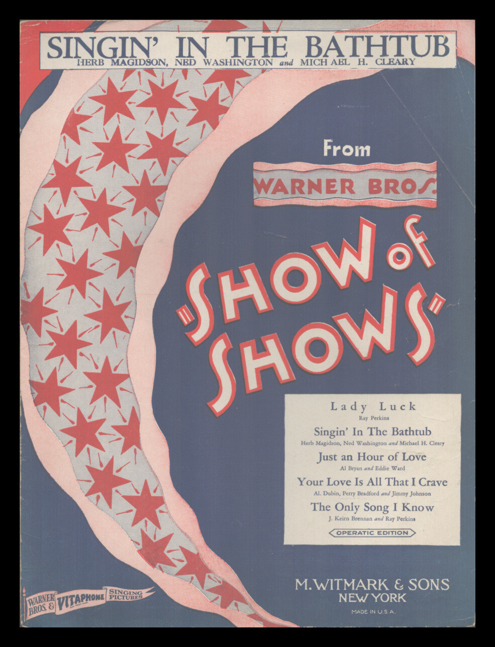 Show Of Shows 1929 SINGIN' IN THE BATHTUB Movie Vintage Sheet Music | eBay