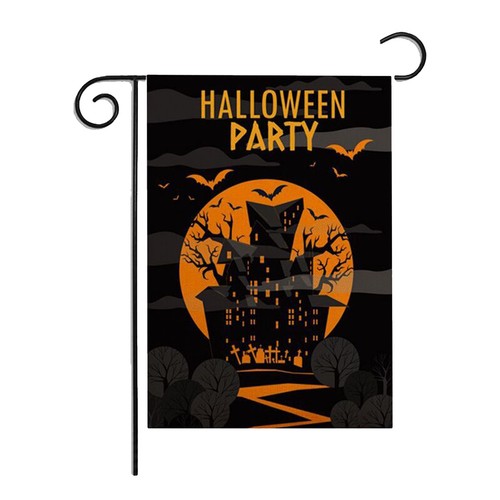 Double-Sided Flax Halloween Horror Flag for Haunted House Party Garden ...