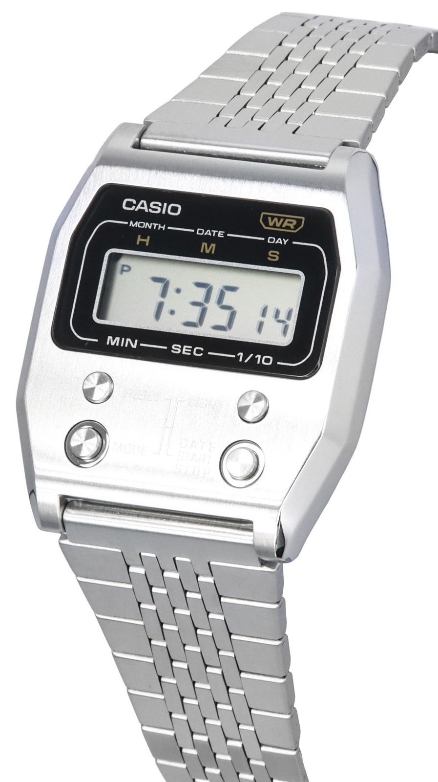 Casio Vintage Digital Alarm Backlight S-Steel Quartz A1100D-1 30M Unisex Watch | eBay
