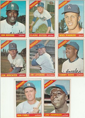 1966 vintage DODGERS Topps partial team set 15 cards lot Le John RC | eBay