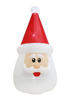 2.4m AirPower Inflatable SANTA CLAUS Face Hat CHRISTMAS LED XMAS Lights ...