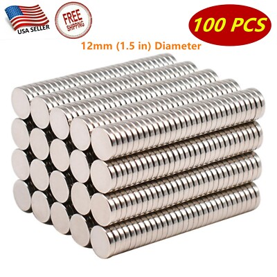 100 Pcs of Super Strong Neodymium Magnets, N35 Rare Magnets 12mm X 2mm ...
