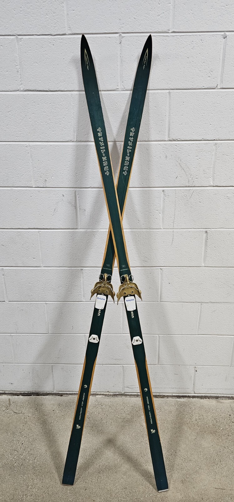 Vtg Wooden Trysil Knut Teal Cross Country Skis 3 pin bindings 195 cm | eBay
