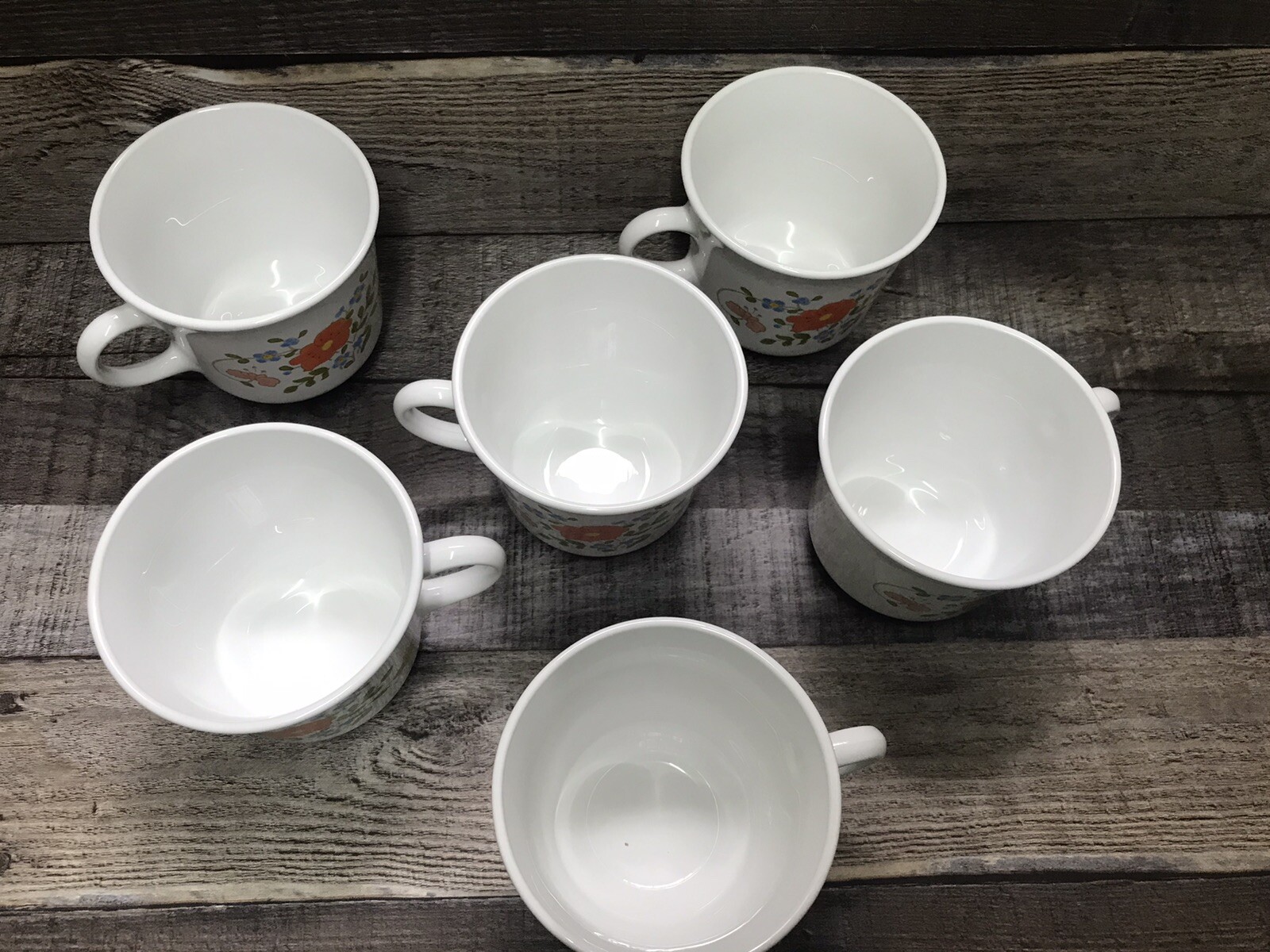 Set Of 6 Vintage Corning Ware Corelle Wildflower Pattern Coffee/Tea ...