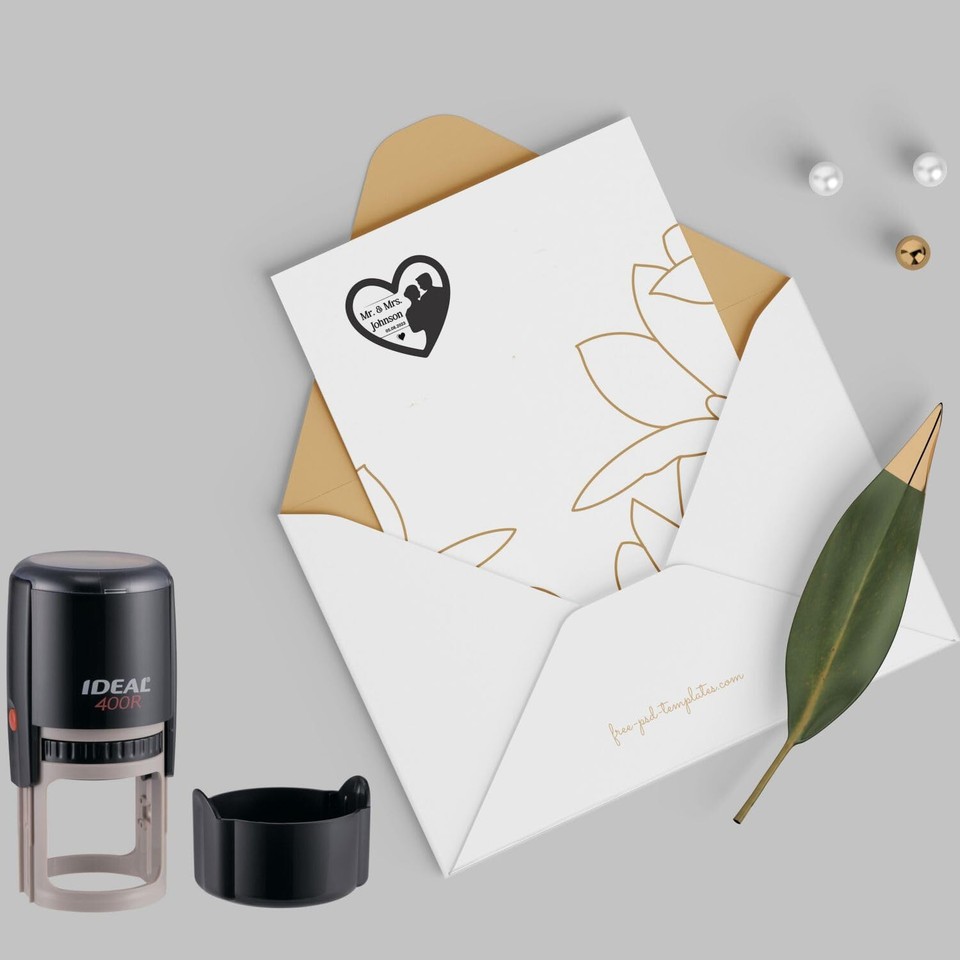 Ideal 400R Wedding Stamp with Couple Name, Date Custom Self Inking ...