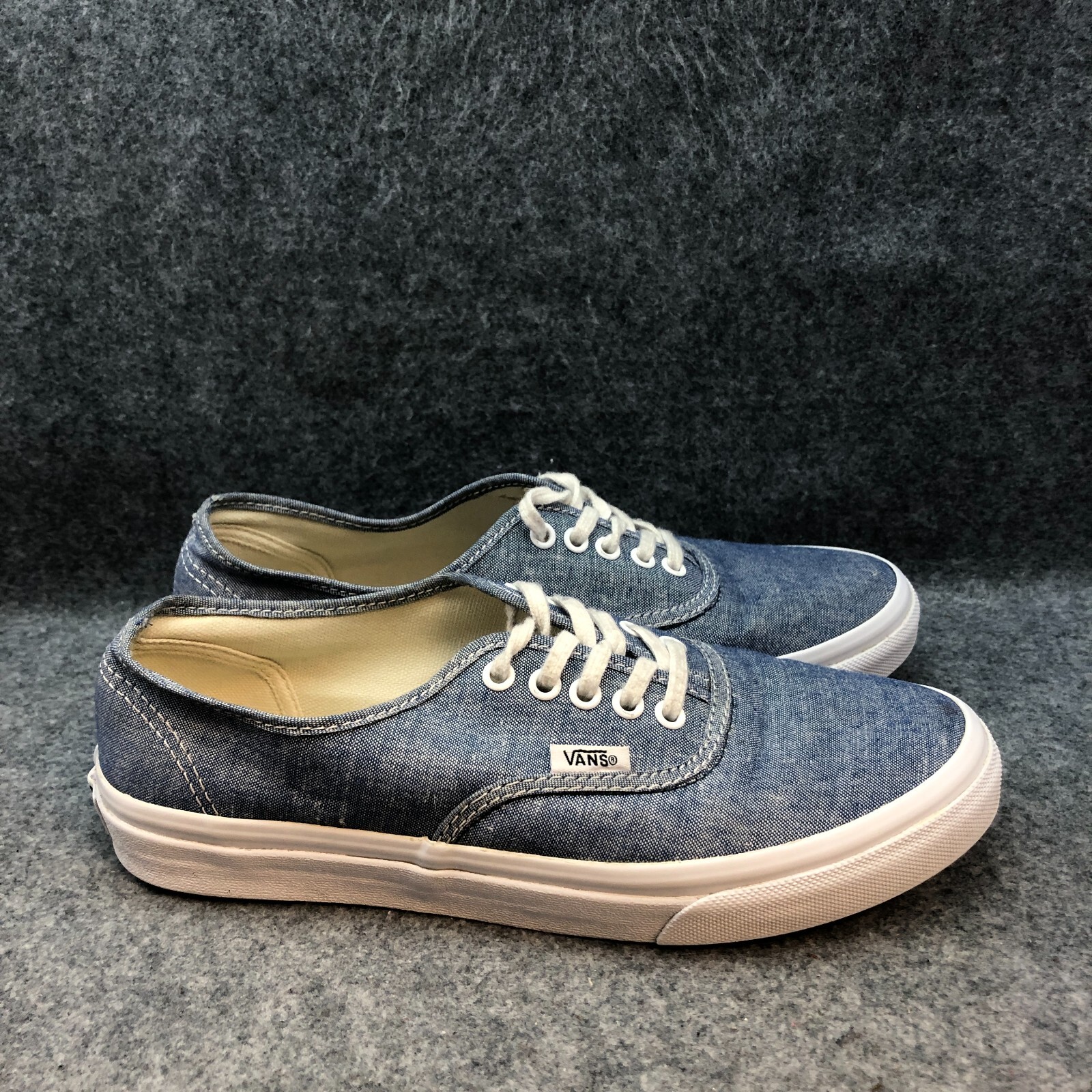 Vans Womens Authentic Blue Denim Wash Canvas Sneakers… - Gem