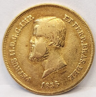 BRAZIL 1856 . 5000 REIS GOLD COIN . PETER II PEDRO . RARE DATE | eBay