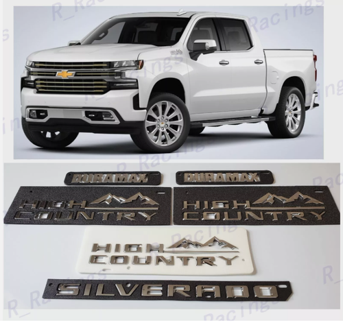 Fender Chrome High Country Rear Silverado Hood Duramax Emblems 2019-22 ...