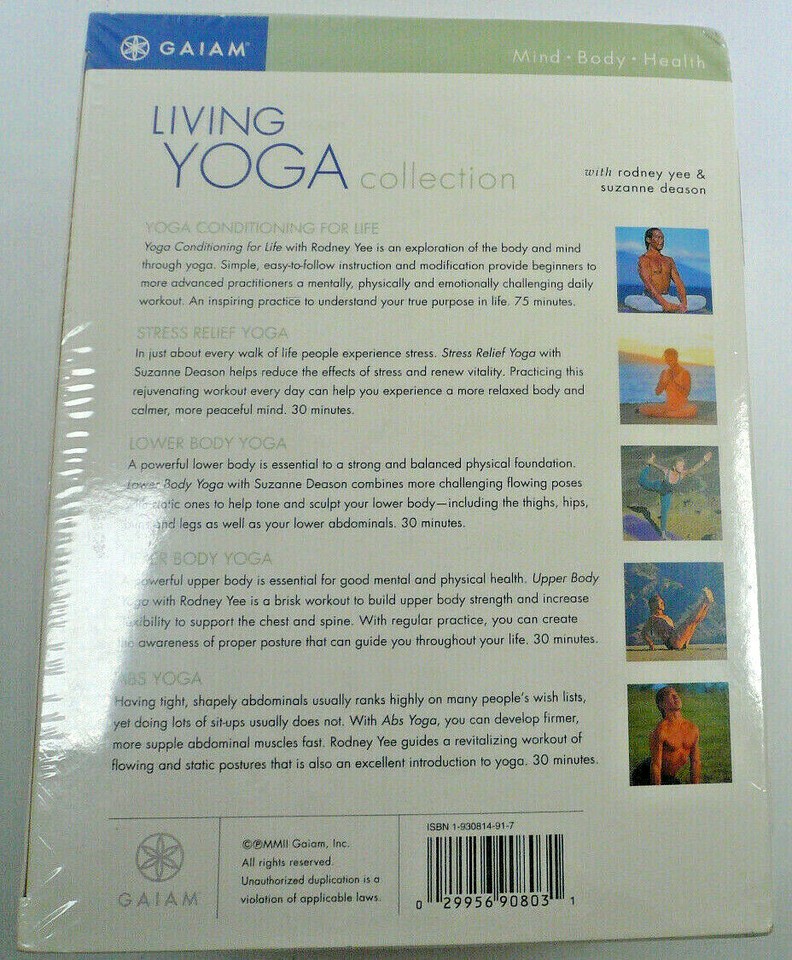 Living Yoga Collection 5 VHS Tape Set Gaiam Yee Deason Sealed Free ...