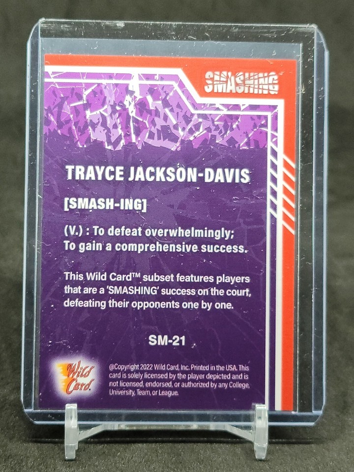 2021-22 Wild Card Alumination Trayce Jackson-Davis Purple Smashing #/18 ...