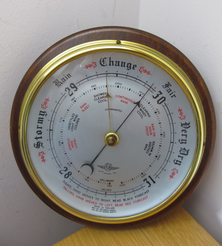 VINTAGE ROUND SHORTLAND SB WOODEN CASED WALL BAROMETER | eBay UK
