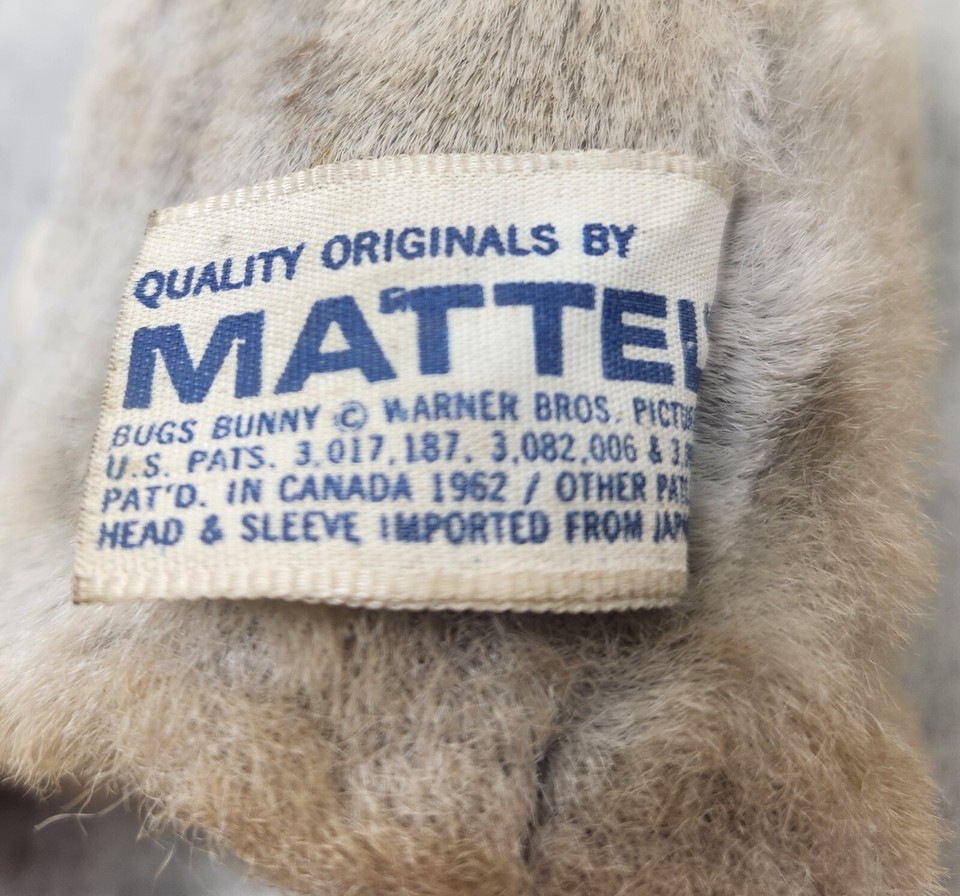 Vintage Warner Bros. 1962 Mattel Talking Bugs Bunny Plush Pull String ...