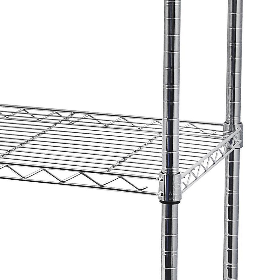 5 Tier Wire Rolling Shelving Unit on Wheels Adjustable Storage Rolling ...