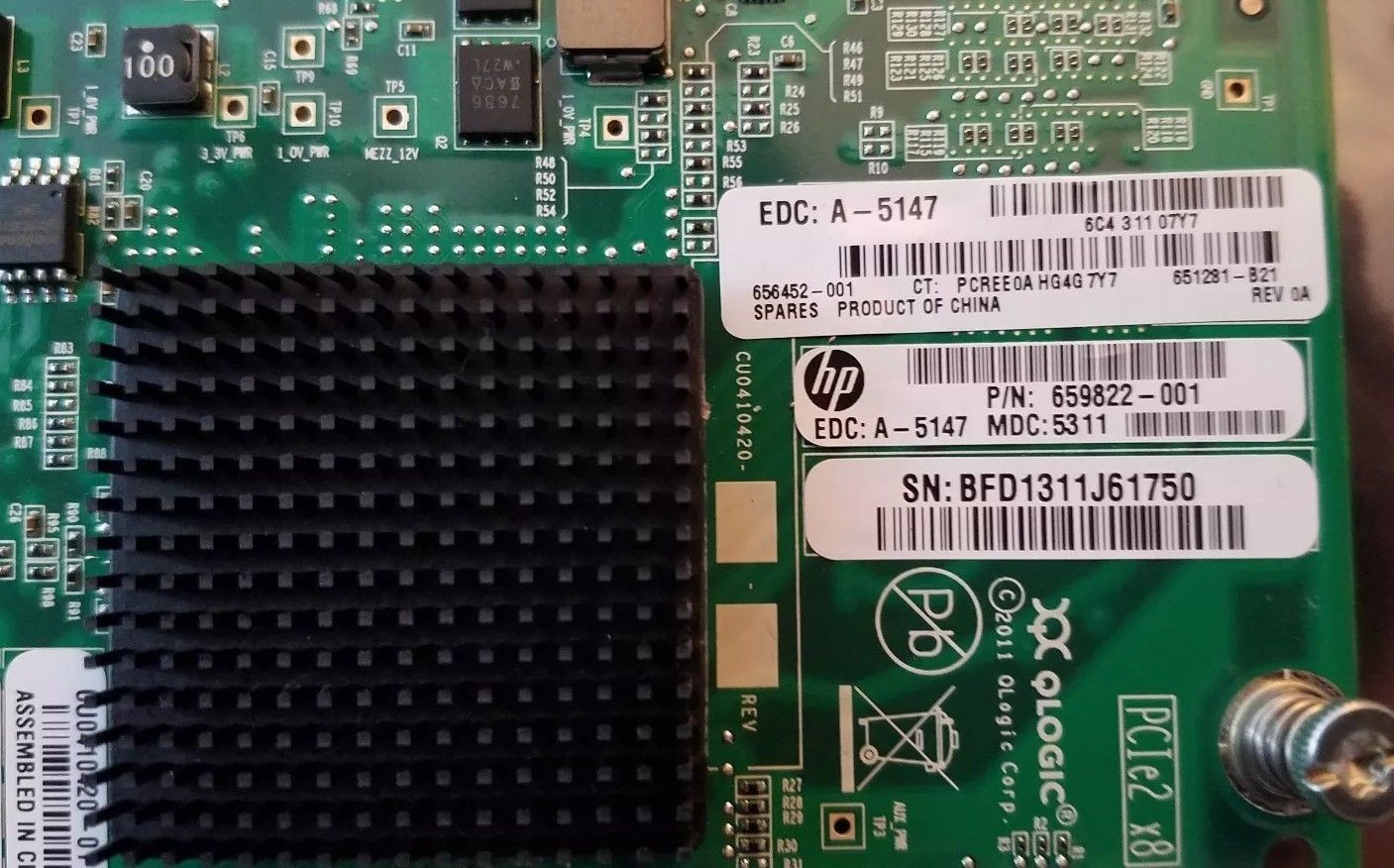 HP QMH2572 Qlogic 8GB FC HBA HP G8 656452-001 659822-001 651281-B21 | eBay