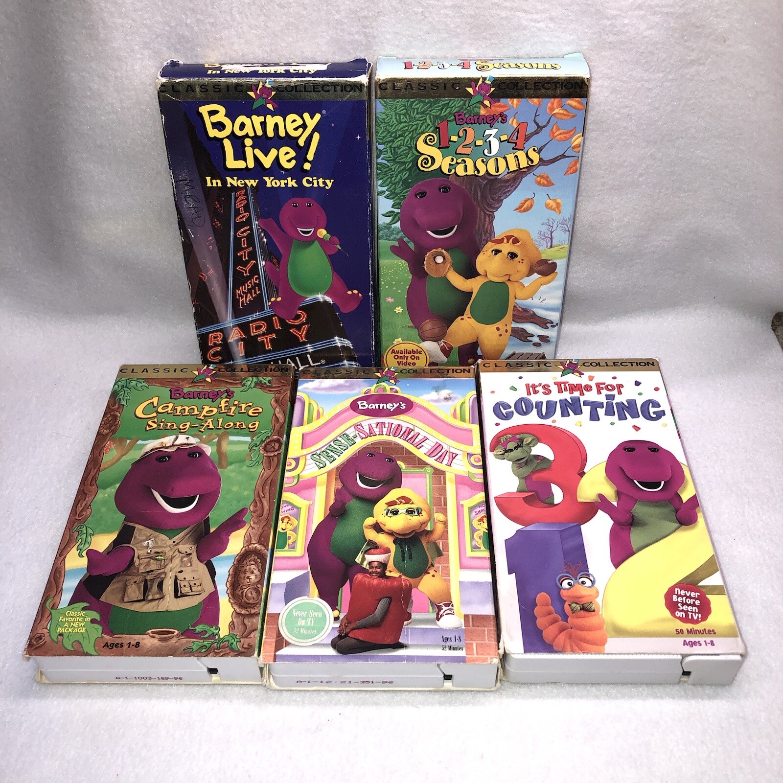 5 Barney VHS Tapes Classic Collection Live In NYC Counting Campfire ...