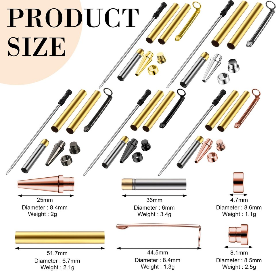 10 Pcs Pen Kits for Wood Turning 7mm Slimline Pen Twist Pen Kit with ...