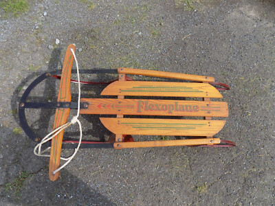 Flexoplane Wooden metal Sled Vtg 39" Antique Farm Wood Decor 538 USA ...