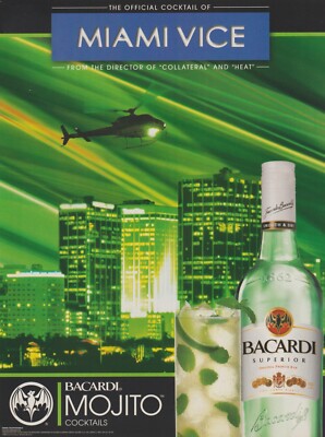 2006 Bacardi Rum - Mojito - Miami Vice Movie Promo - Helicopter - Print ...