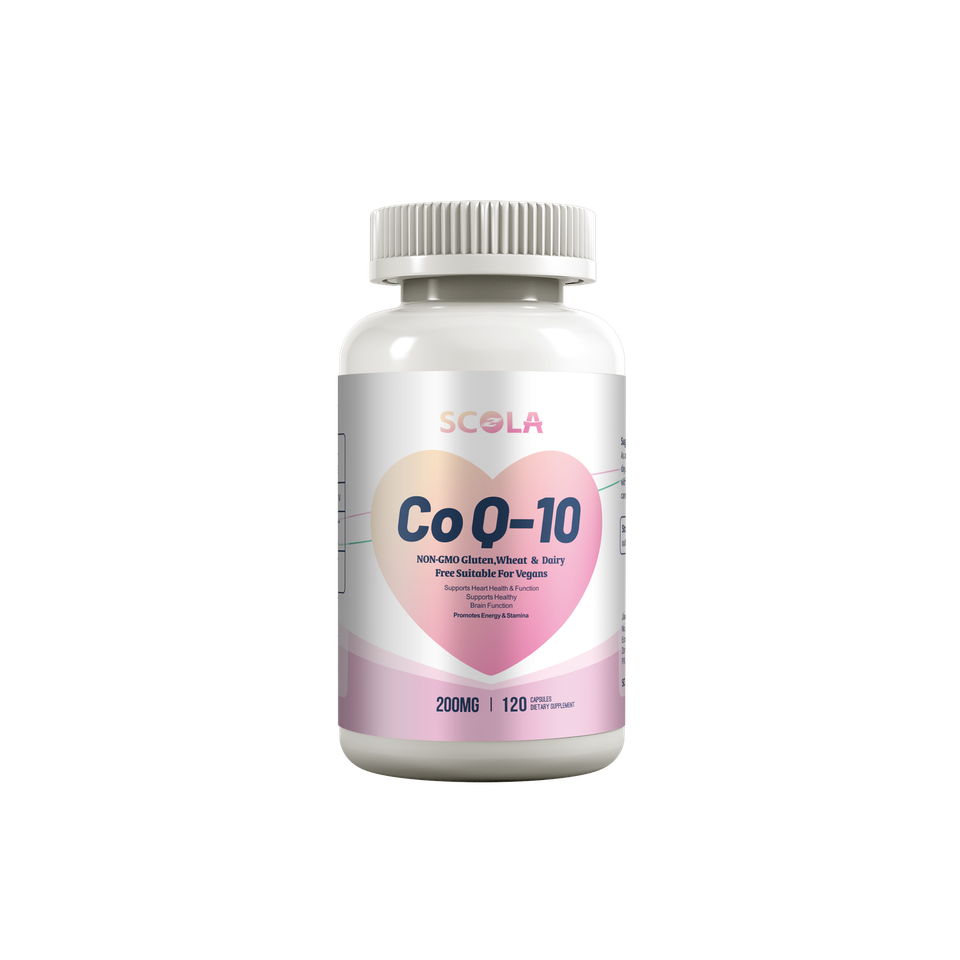 SCOLA - CoQ10 200mg, 120 Capsules, Vegetarian Capsules, Non-GMO ...