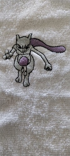 Embroidered Pokemon Mewtwo Face Washer | eBay Australia