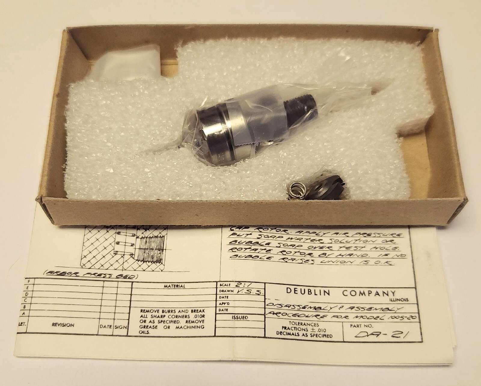 DEUBLIN 1005 264B019 Rebuild Kit Rotating Union 3/8-24 UNS RH | eBay