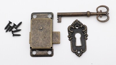 Grandfather Clock Door Lock & Key Set NEW Bronze Finish on Steel 2 1/4 ...