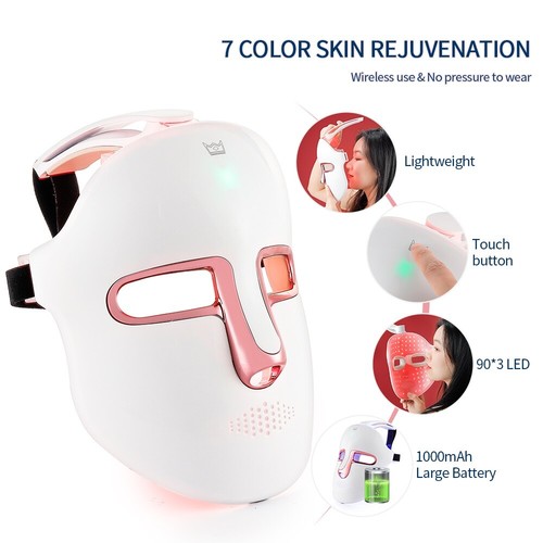 7 Colors LED Light Photon Face Mask Skin Rejuvenation Therapy Anti ...