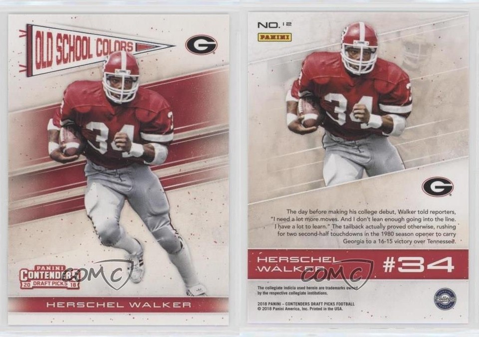 2018 Panini Contenders Draft Picks Old School Colors Herschel Walker ...