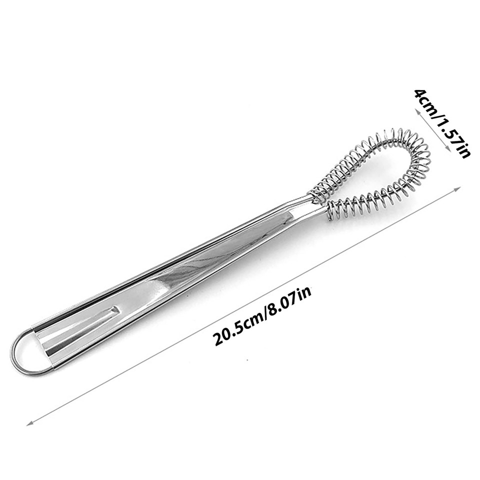 2 Pack Stainless Steel Mini Whisks Spring Coil Wire Egg Beater Handheld ...