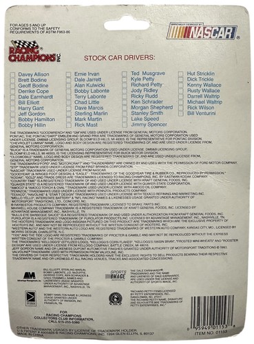 1994 Edition Racing Champions Lake Speed #15 NASCAR Stock Car 1:64 ...