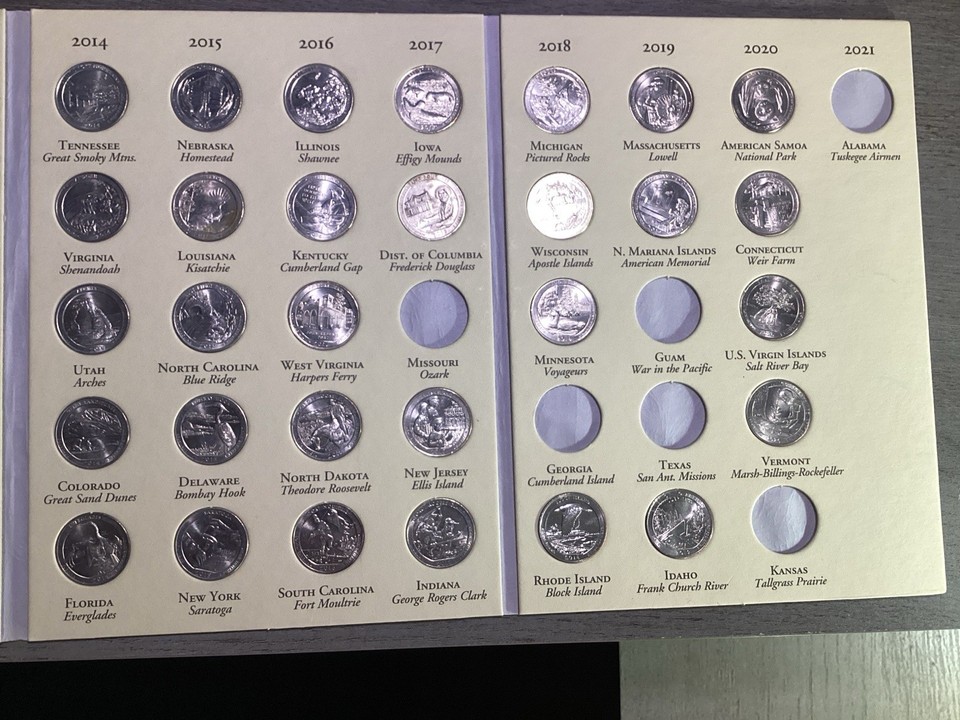 America's National Park Commemorarive Quarters (2010-2021) Partial Set ...
