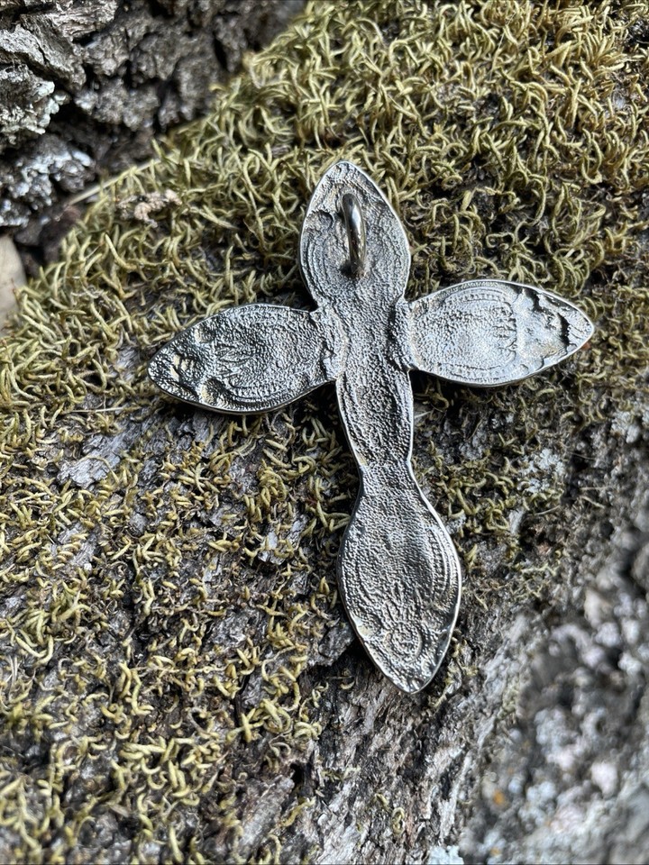 Beautiful 90’s Silver Plate Spoon Cross Pendant 2.75” | eBay