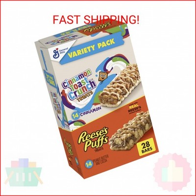 Cinnamon Toast Crunch and REESE'S Puffs Cereal Treat Bars Variety Pack ...