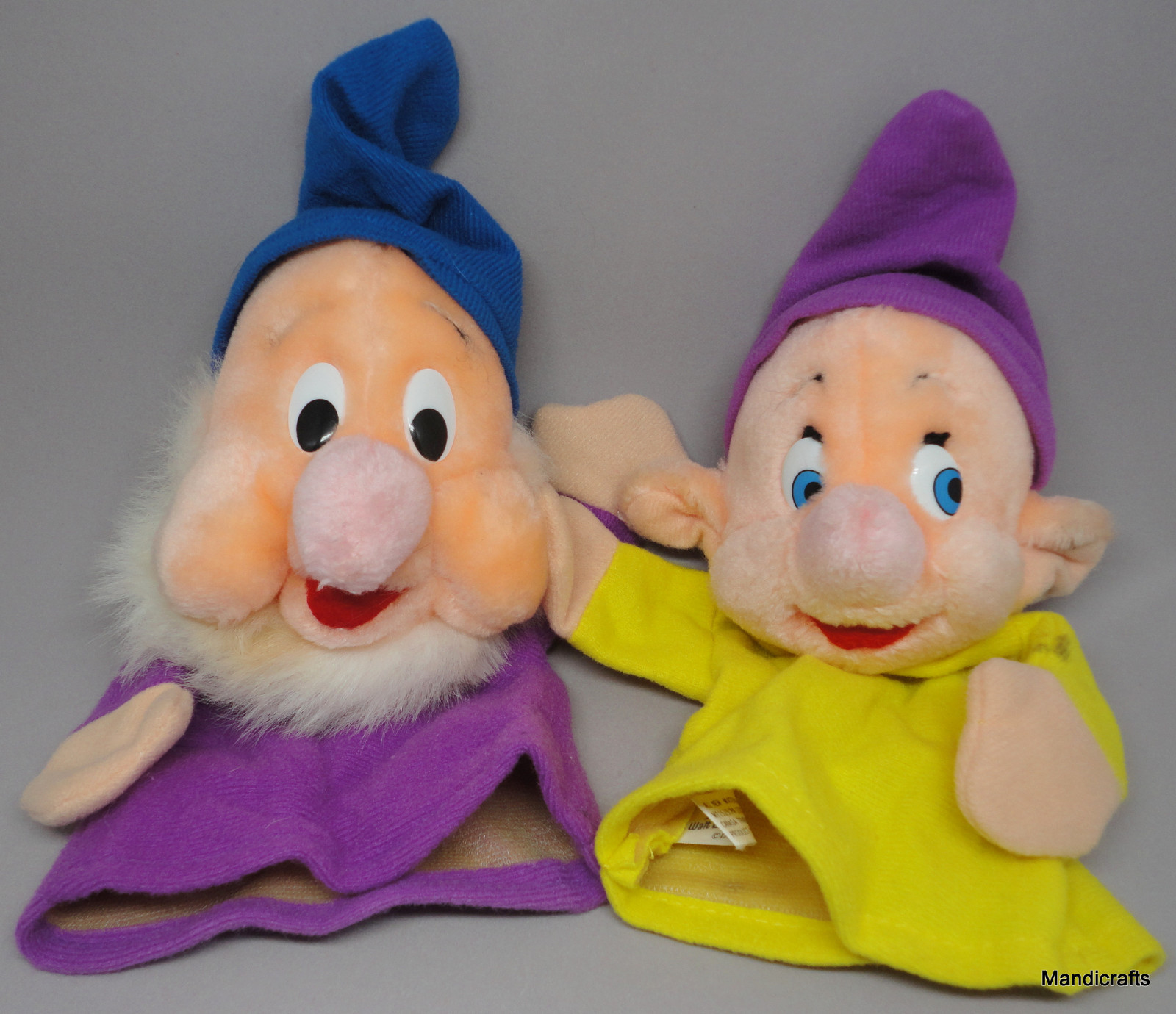 Disney Hand Puppet x 5 Doc Dopey Sleepy Happy Plush Snowhite Dwarfs ...