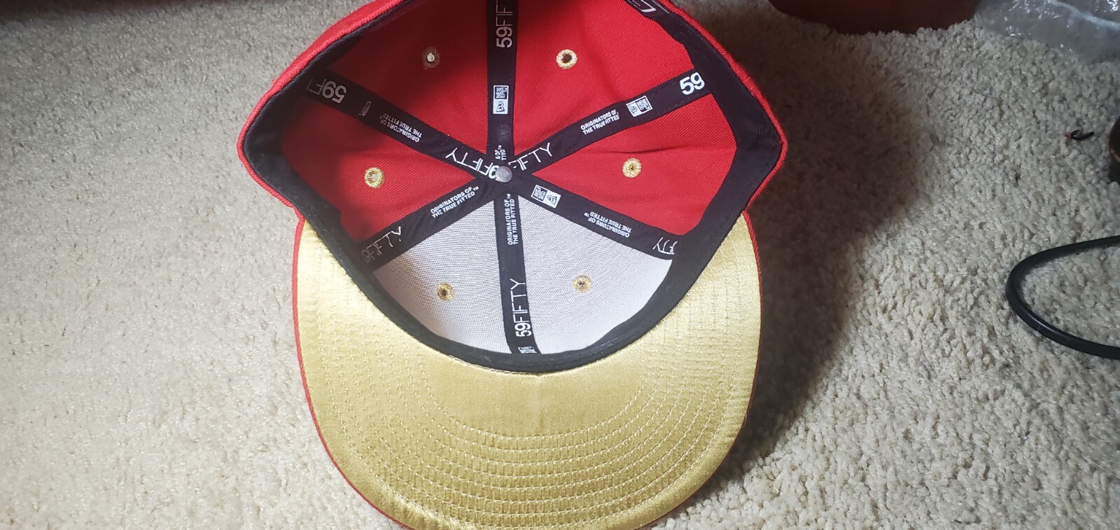 New Era 59fifty 7 3/8 Mishka Red/Gold Fitted Hat Snak… - Gem