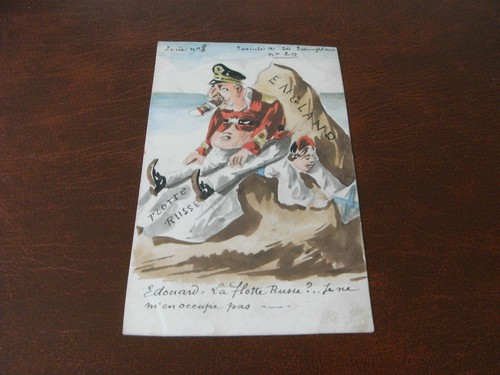 ORIGINAL WATERCOLOUR POLITICAL POSTCARD - PROPOGANDA, ENGLAND, RUSSIA ...