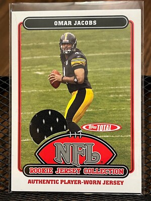 OMAR JACOBS 2006 TOPPS TOTAL ROOKIE JERSEY COLLECTION STEELERS WORN ...