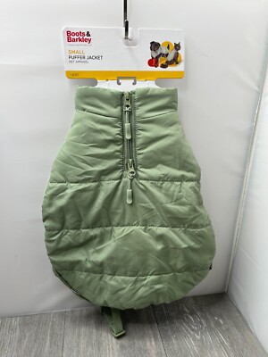Boots & Barkley Dog or Cat Puffer Jacket with Buckle, Green Size S | eBay