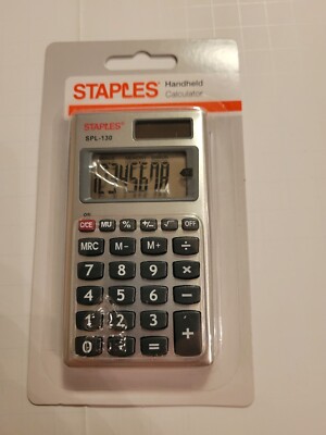 Staples 8-Digit Display Handheld Calculator SPL-130 Solar Powered ...