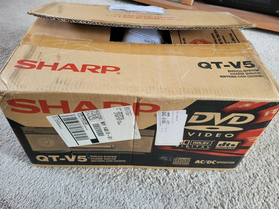 Vintage 1990s Sharp DVD / CD QT-V5 Radio Boombox BRAND NEW IN THE BOX ...
