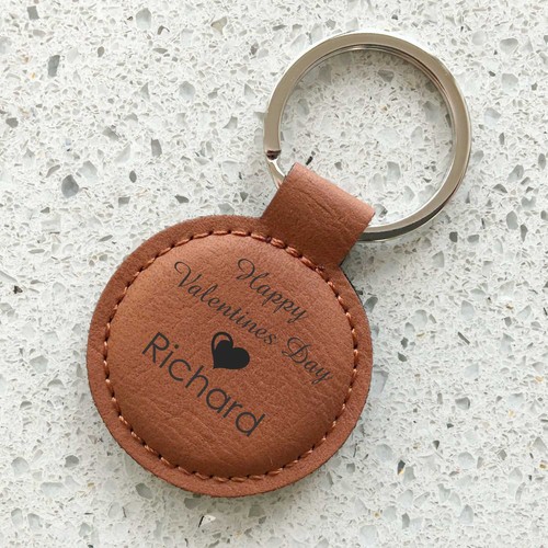 Valentine's Day Personalised Leatherette Keyring Engraved Valentines ...