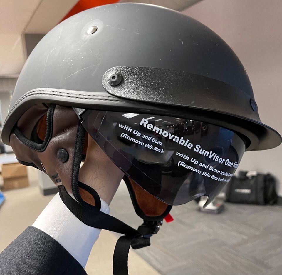 Motorcycle Half Face Helmet VCAN Half Face - DOT Approved With Sun ...