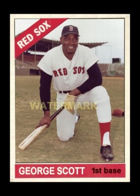George Scott Boston Red Sox 1966 Style Custom Baseball Art Card | eBay