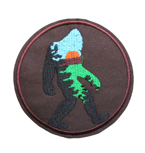 Bigfoot Sasquatch Yeti Hairy Man Skink Ape Embroidered Round Iron On ...