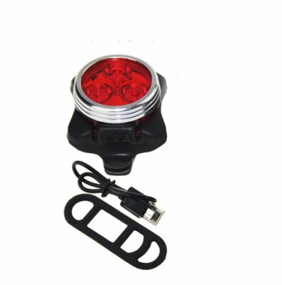 USB Rechargeable Red light LED Bicycle Bike Front Headlight and Rear ...