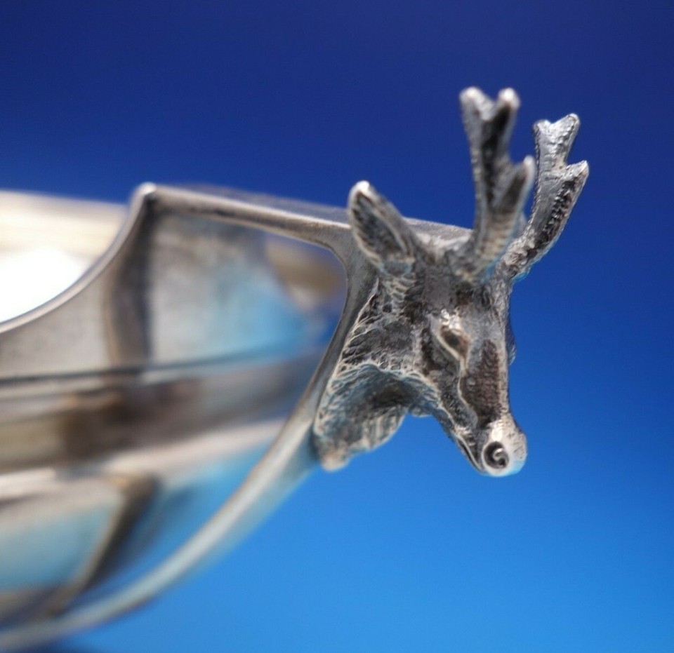 Saxon Stag by Gorham Sterling Silver Fruit Bowl Pedestal Medallions ...