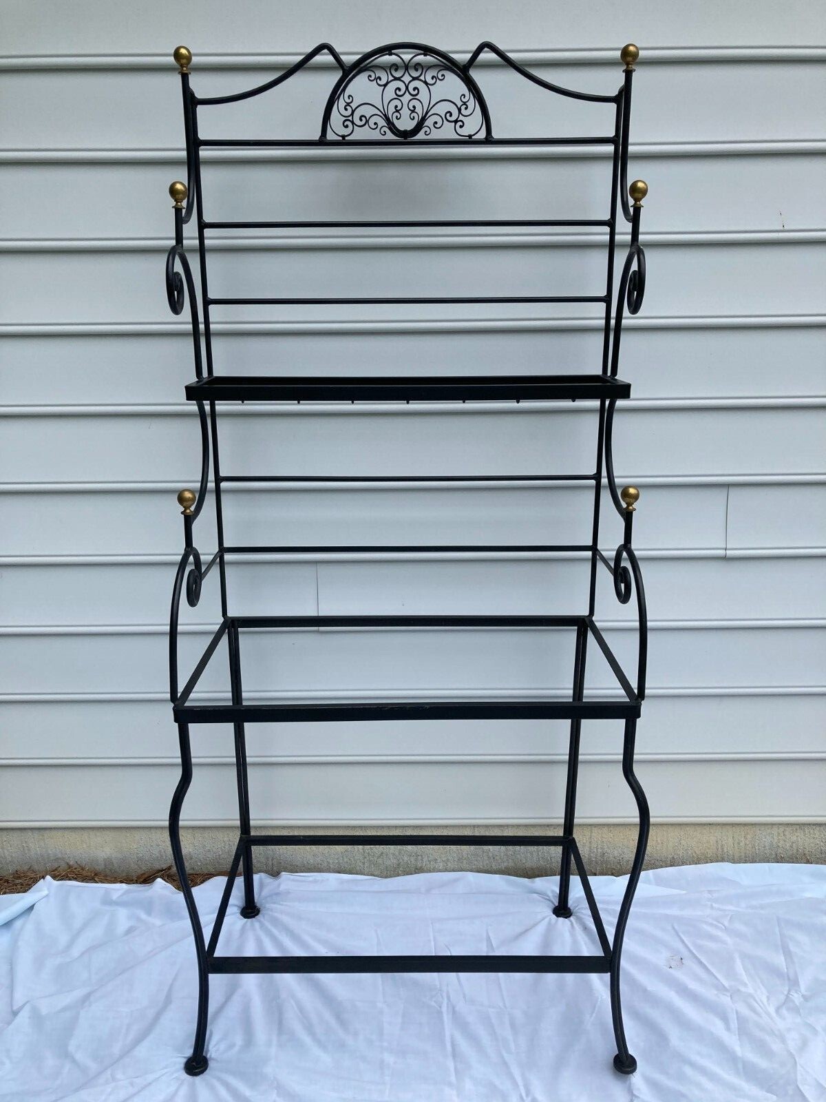 Woodard Wrought Iron Bakers Rack for Patio, Porch, or Sunroom | eBay