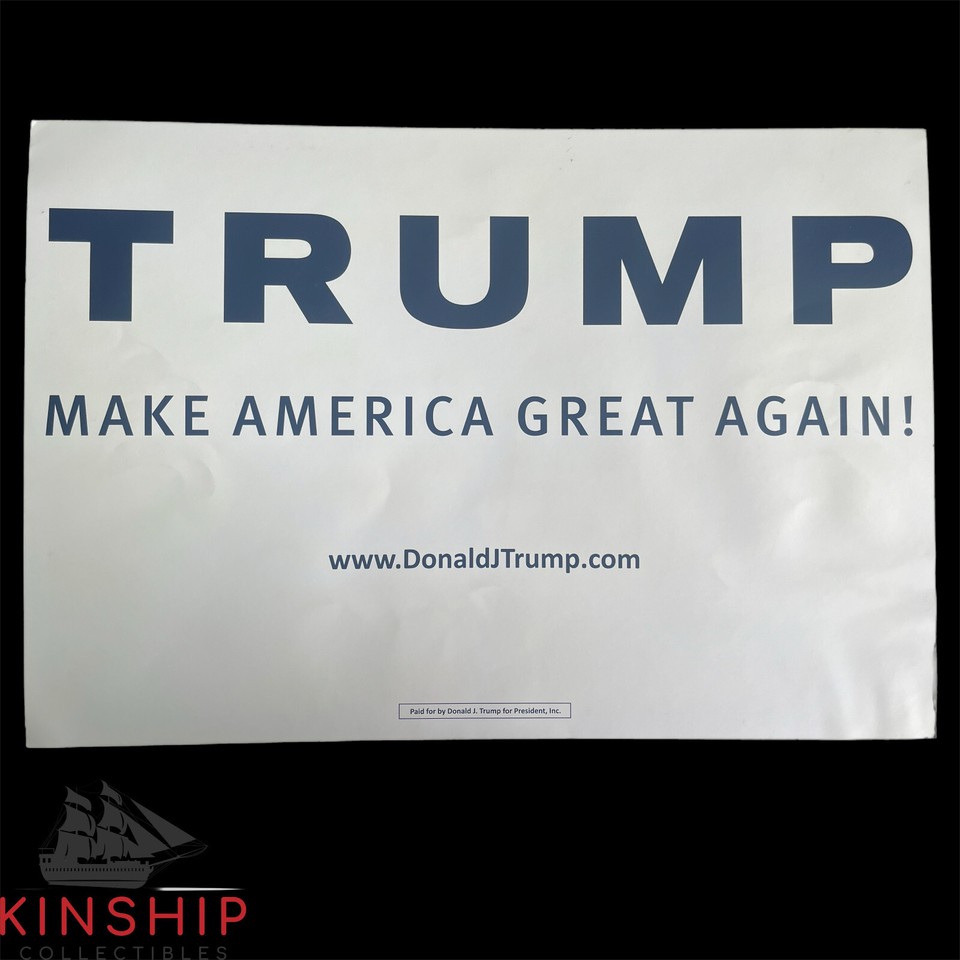 President Donald Trump signed MAGA Campaign Poster JSA LOA Large Bold ...
