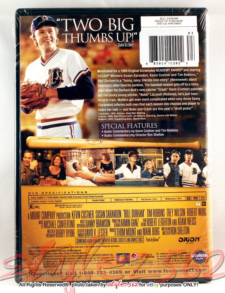 Bull Durham...DVD, Kevin Costner-Susan Sarandon, 1988*Brand New•Factory ...